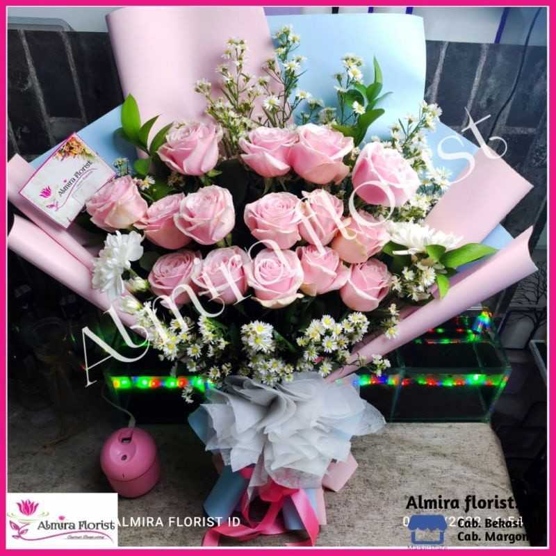 Jual Bouquet bunga mawar isi 15 tangkai | buket bunga asli segar di ...