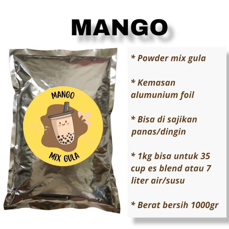 Promo BUBUK MINUMAN BOBA RASA MANGGA / MANGO 1KG MIX GULA Diskon 6% di ...