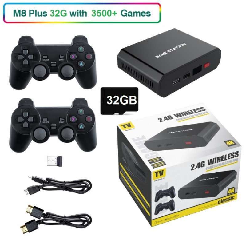 Promo M8 PLUS 32GB - Retro Game Station Console 4K Built-in 3500 Plus ...