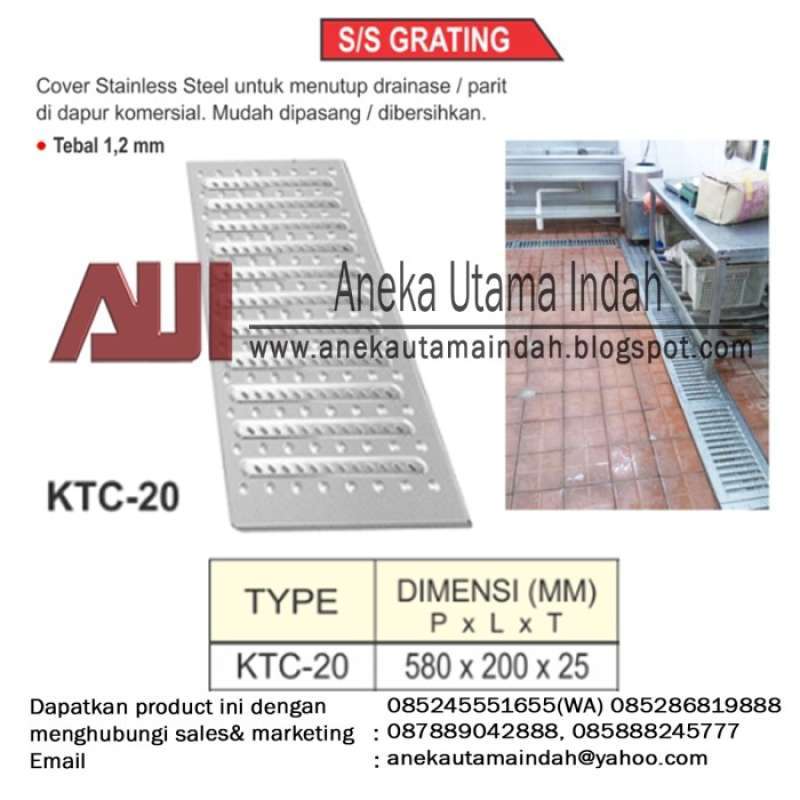 Jual Getra Ktc-20 Stainless Steel Grating Penutup Drainase Di Dapur Di ...