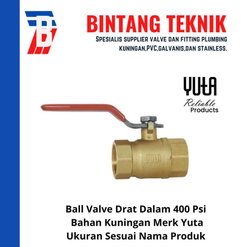 Jual Ball Valve Kuningan 2 Inch Merk Yuta 400 Psi Di Seller Toko ...