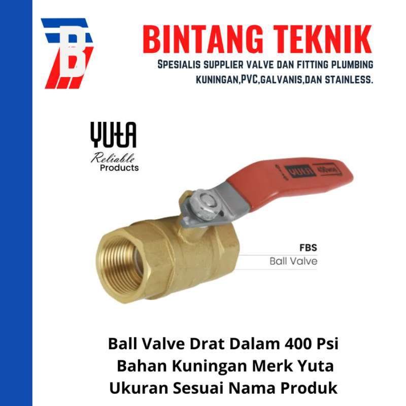 Jual Ball Valve Kuningan 2 Inch Merk Yuta 400 Psi Di Seller Toko ...
