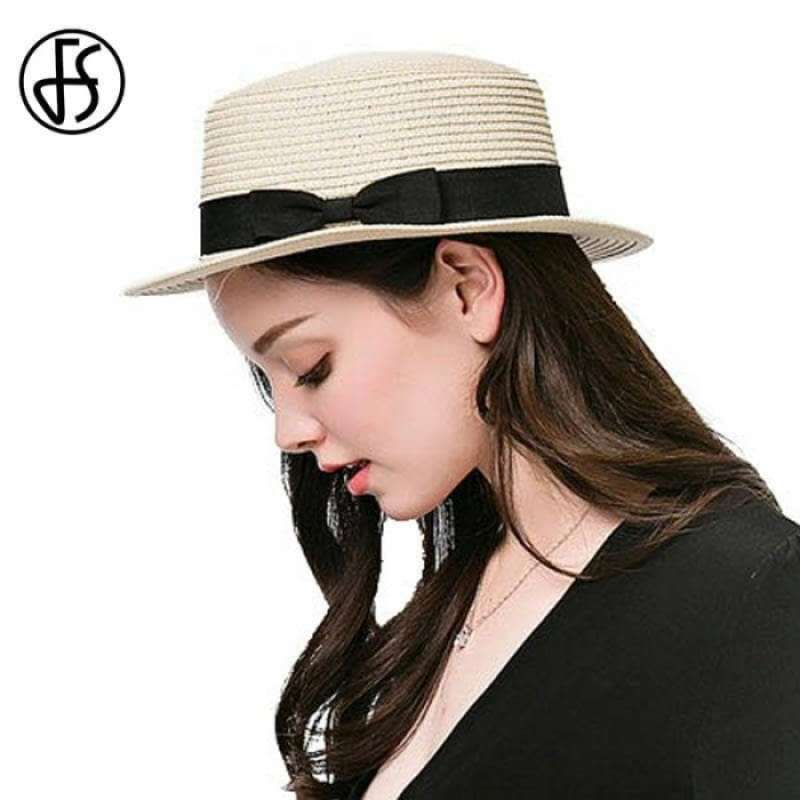 Jual BESTSELLER!!! Classic Boater Hat - Topi pantai straw di Seller DMC ...