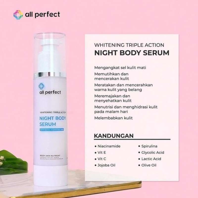 Jual All Perfect Whitening Triple Action Night Body Serum With Extra ...