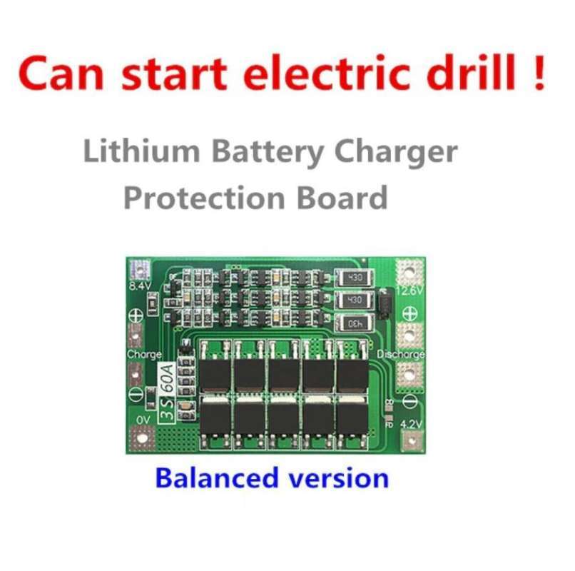 Jual Bms 3s 12v 60a Lithium Battery Charger Protection Board - 3s 12a ...