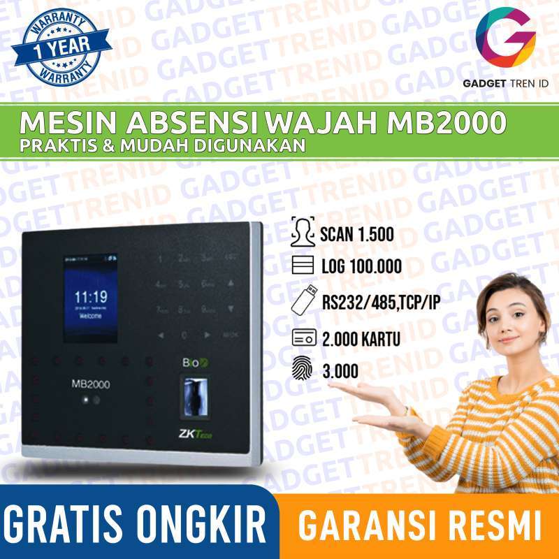 Jual Mesin Absensi Face MB2000 | Fingerprint & Absensi Wajah Finger Print MB 2000 Original ...