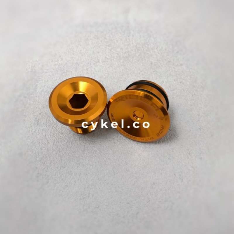 Jual ridea crank axle cap gold BB24 for ridea crank arm bolt di Seller ...