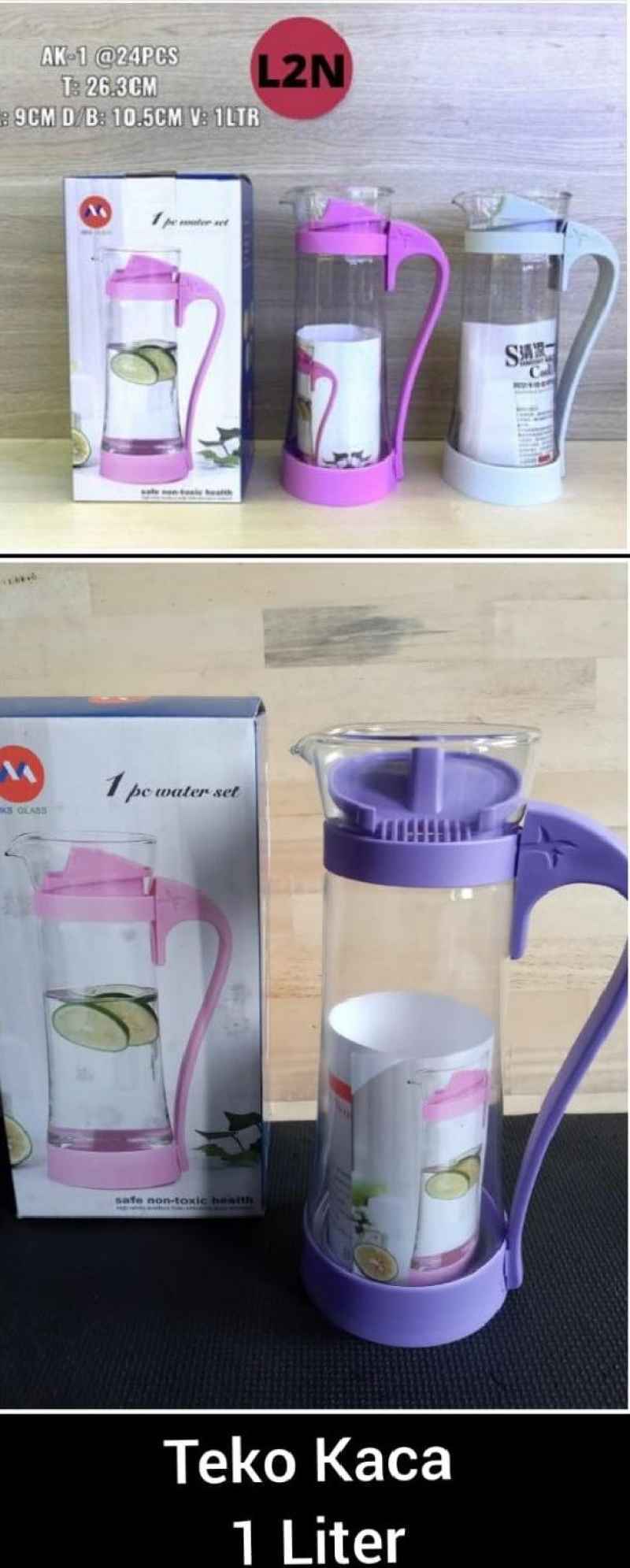 Promo TEKO KACA UKURAN 1 LITER TEKO PITCHER TEKO MINUM KACA TEKO FOOD ...