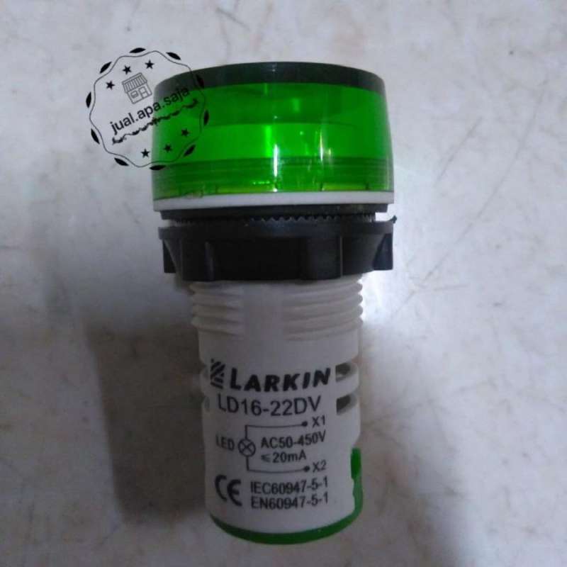 Jual PILOT LAMP VOLT METER INDIKATOR LAMPU 22MM LED LARKIN HIJAU di ...