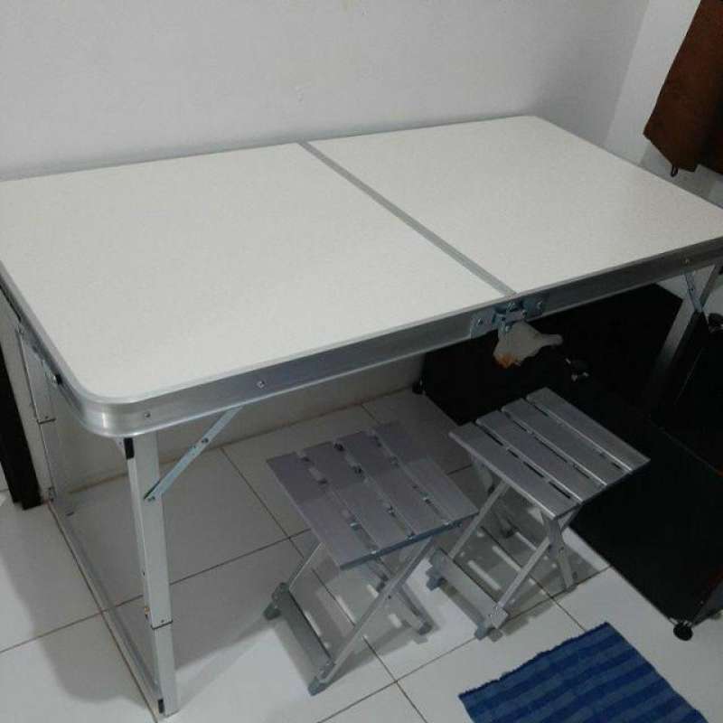 Promo Meja Lipat Portable + 2 Kursi / Meja Lipat Koper Hpl / Meja Lipat ...