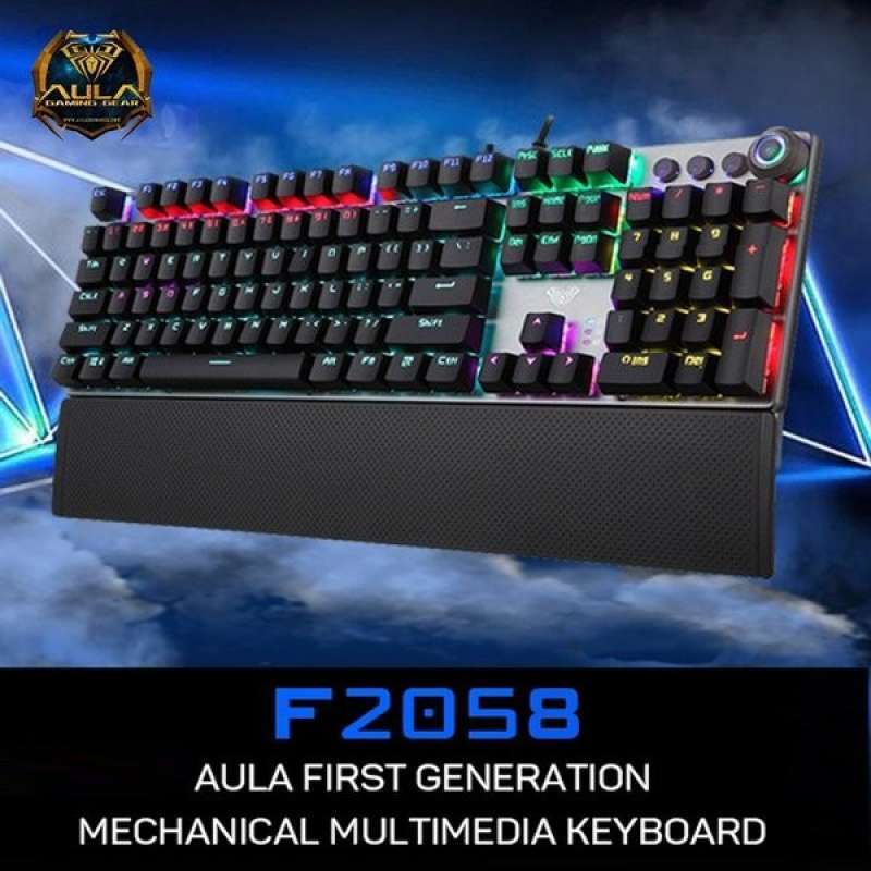 Jual KEYBOARD GAMING MECHANICAL AULA NEW F2058 RGB MACRO di Seller ...