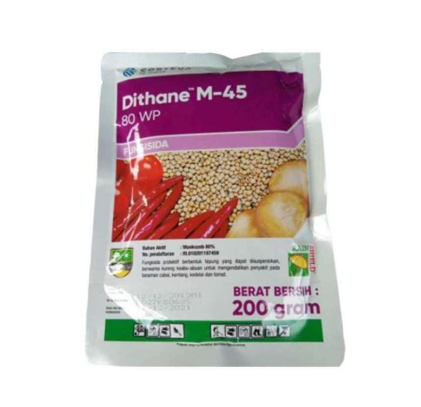 Jual Fungisida Protektif Dithane M-45 Wp 200 Gram Pengendali Jamur ...