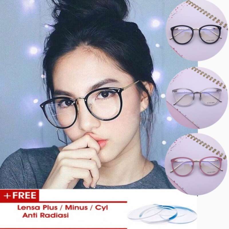 Jual Free Ongkir Kacamata / Frame Wanita Gratis Lensa Minus Plus Linda ...