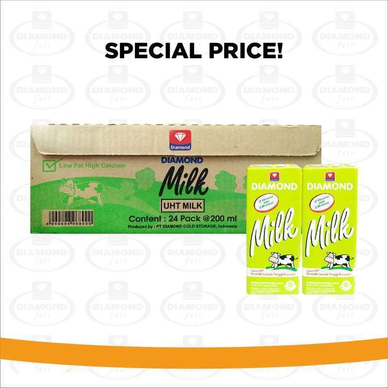Jual DIAMOND MILK UHT LOW FAT HIGH CALCIUM 200 ML - PROMO SPESIAL di ...