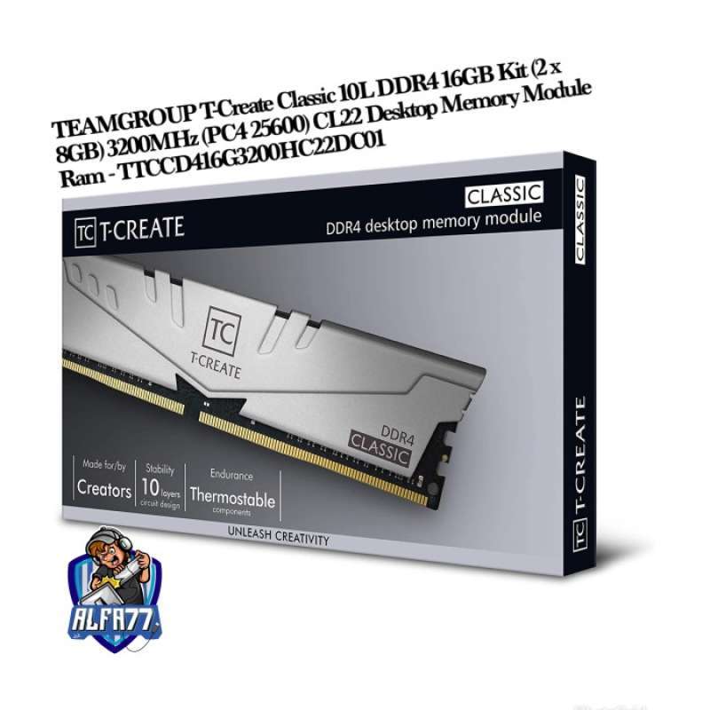 Jual Team Group T Create 16GB 2x8GB 3200Mhz DDR4 Ram For PC di Seller ...