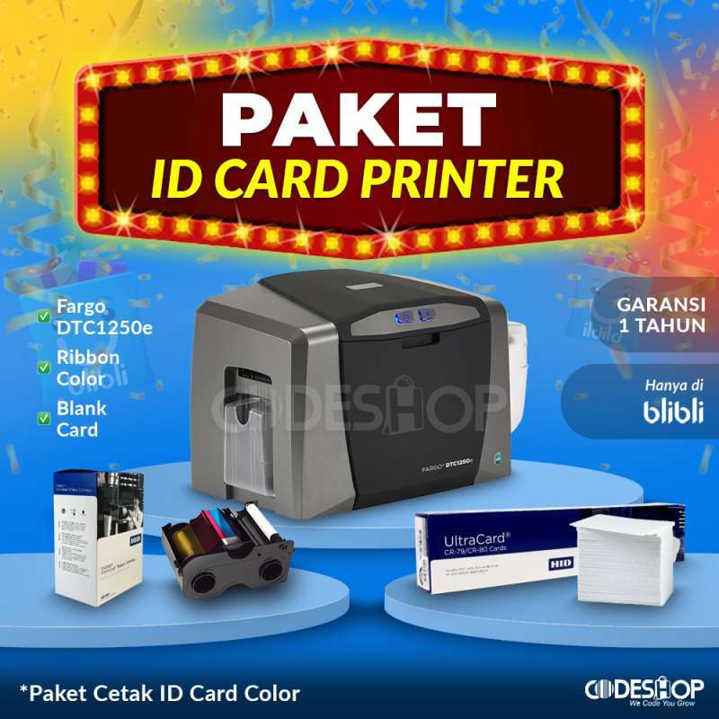 Jual Paket ID Card Printer FARGO DTC 1250E Tinta Ribbon dan Blank Card ...