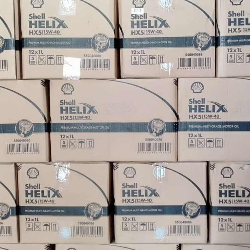 Promo Oli mesin Shell Helix HX5 15W-40 1 dus isi 12 botol Diskon 23% di ...