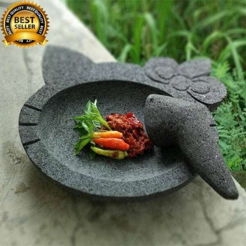 Jual cobek dan ulekan batu hello kitty (besar) di Seller PUSAT ...