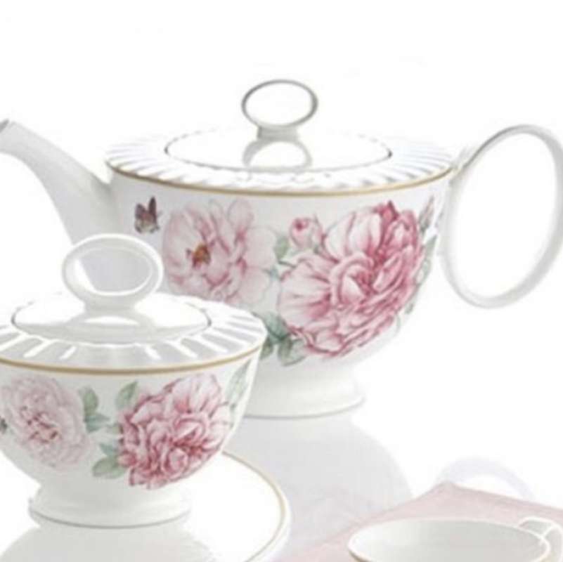 Jual Saint James Loren White Teapot Sugar Pot Creamer Porcelain Teko ...