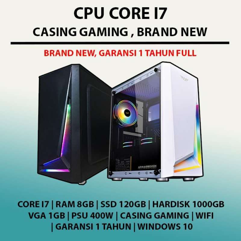 Jual CPU Core i7 | Komputer intel i7 Ram 8gb SSD Casing Kaca di Seller ...