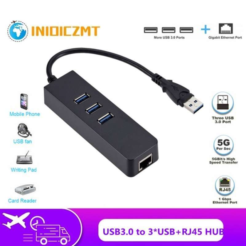 Jual Inioiczmt 3 Port Usb 3.0 Hub To Rj45 Ethernet Adapter di Seller ...