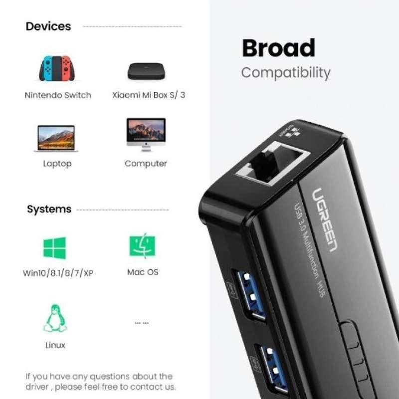 Jual Usb Internet 3.0 Hub Adapter Lan Ethernet Ugreen Laptop Rj45 20265 ...