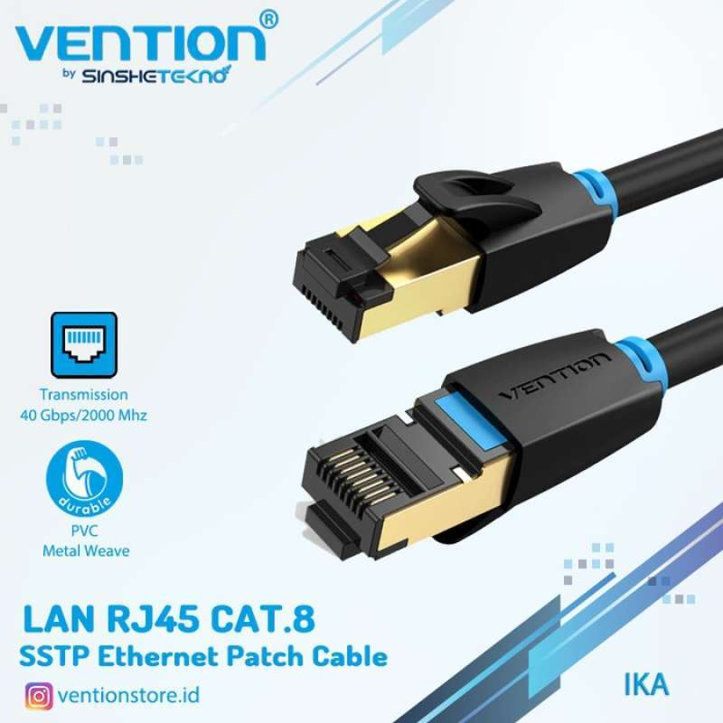 Jual Vention 20M Kabel Lan RJ45 Cat8 Cat.8 Gigabit 40Gbps SFTP Gold di ...