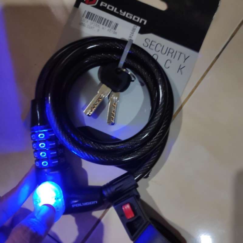 Jual KUNCI GEMBOK RANTE SEPEDA POLYGON ADA LAMPU ORIGINAL di Seller ...