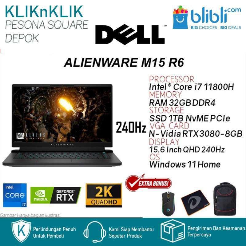 Jual Laptop Gaming Dell Gaming Alienware M15 R6 I7 11800h 32gb 1tb Ssd ...