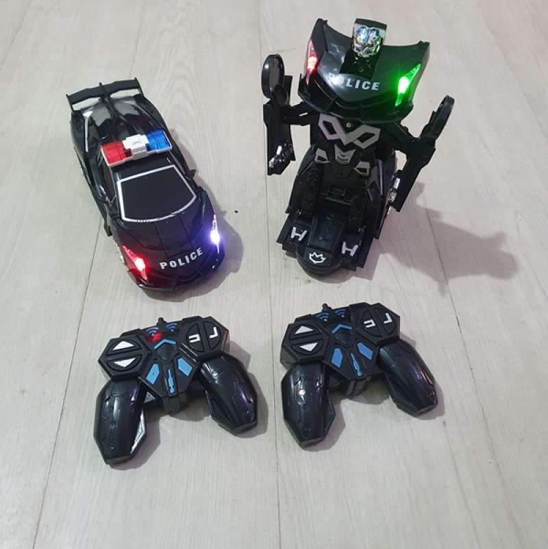 Promo MAINAN RC MOBIL ROBOT POLISI TRANSFORMER DEFORMATION POLICE CAR ...