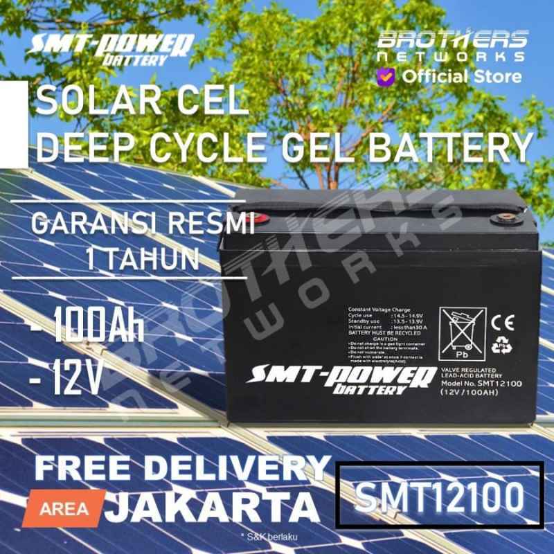 Jual DEEP CYCLE GEL BATTERY 12V 100AH - AKI VRLA UPS /SOLAR PANEL SMT ...