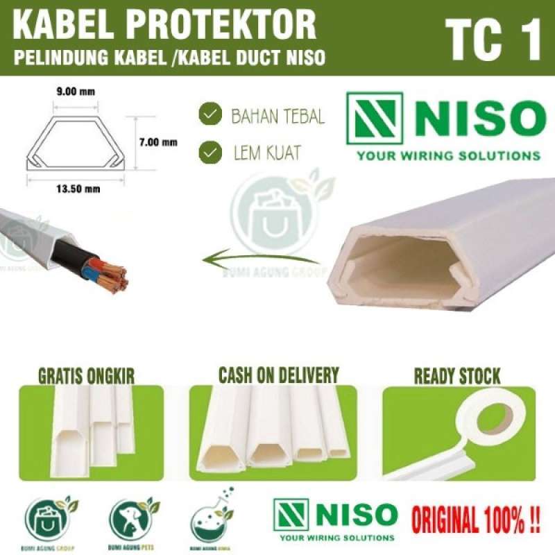 Jual KABEL PROTEKTOR TC1 NISO / Kabel Duct TC 1 / Pelindung Kabel 1M di Seller Toko Bumi Agung ...