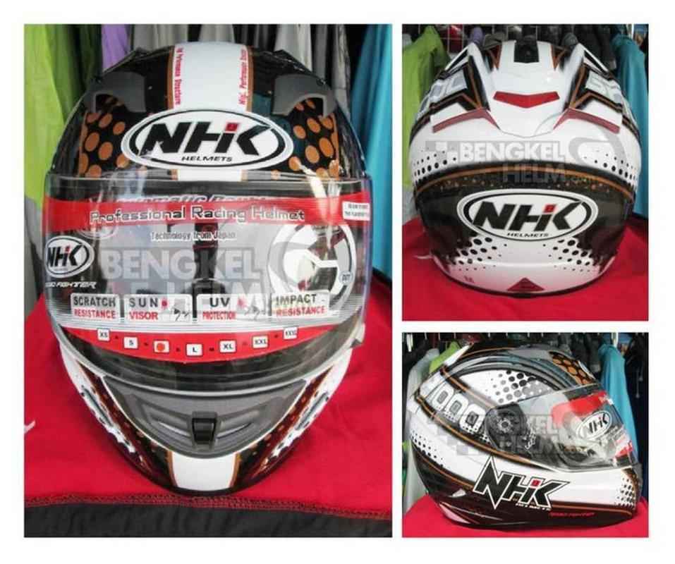 Jual Helm NHK GP1000 Motif Full Face Visor Fullface GP 1000 Black di ...