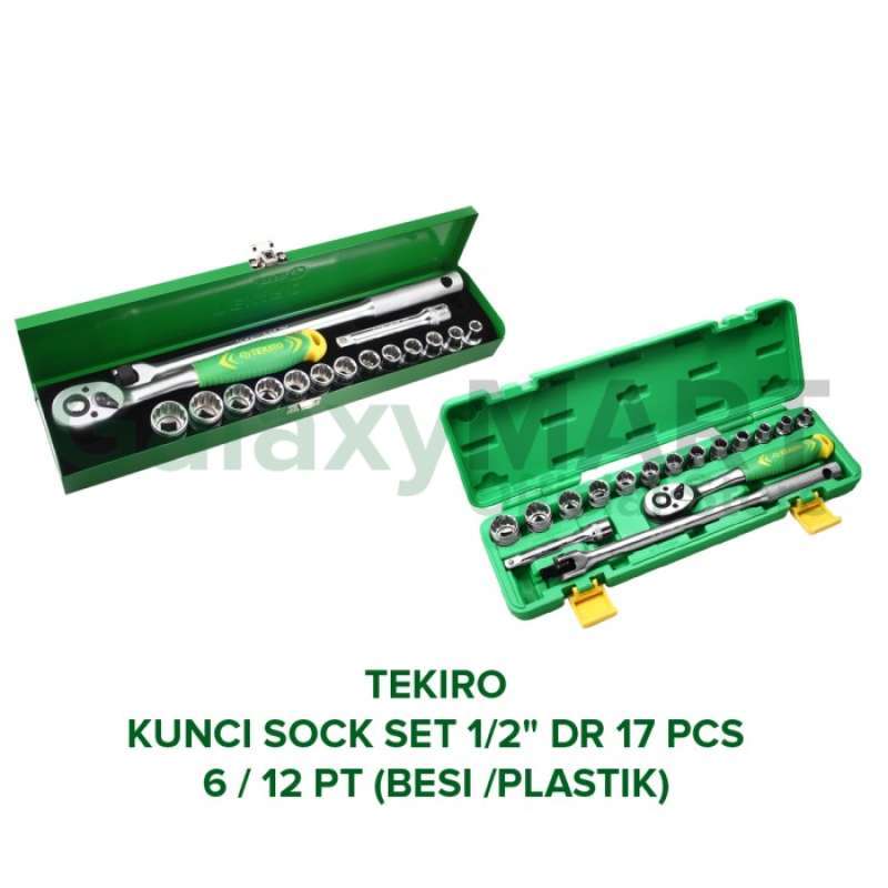 Promo Tekiro Kunci Socket Set 1/2 Dr 17 Pcs 6 / 12 Pt (Besi / Plastik ...