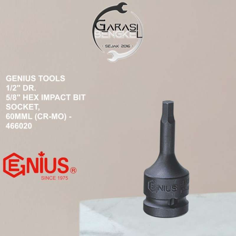Jual Genius Tools 1/2 Dr. 5/8 Hex Impact Bit Socket - Sock L-Shock L di ...