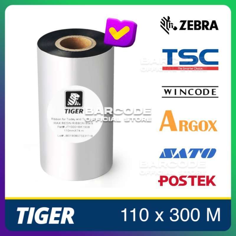 Promo Carbon Ribbon Barcode Wax Resin Tiger Ukuran 110 X 300 Meter Yupo ...