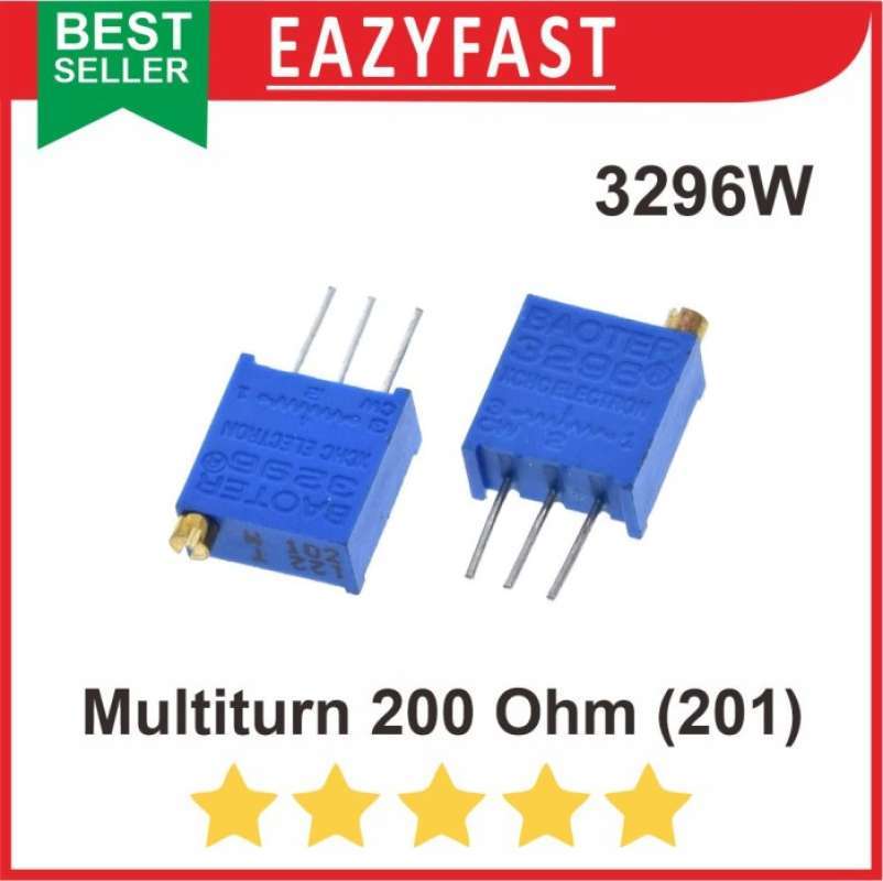 Jual Trimpot Multiturn 201 VR 200 Ohm 3296w Potensio Multi Turn Trimmer ...