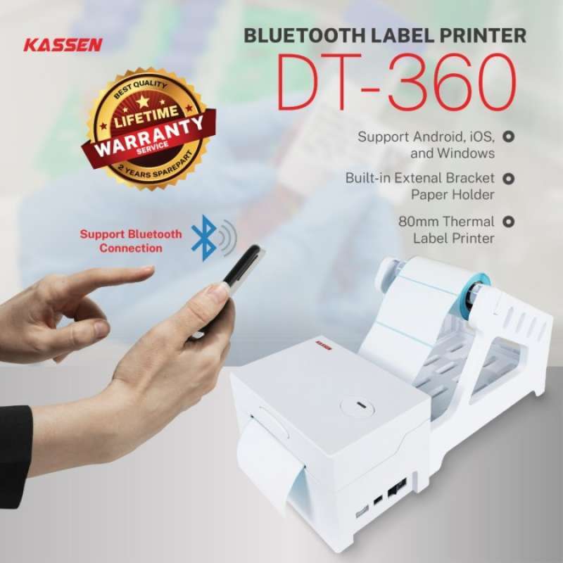 Promo Printer Barcode Thermal Kassen Dt360 Cetak Label Resi Diskon 14% ...