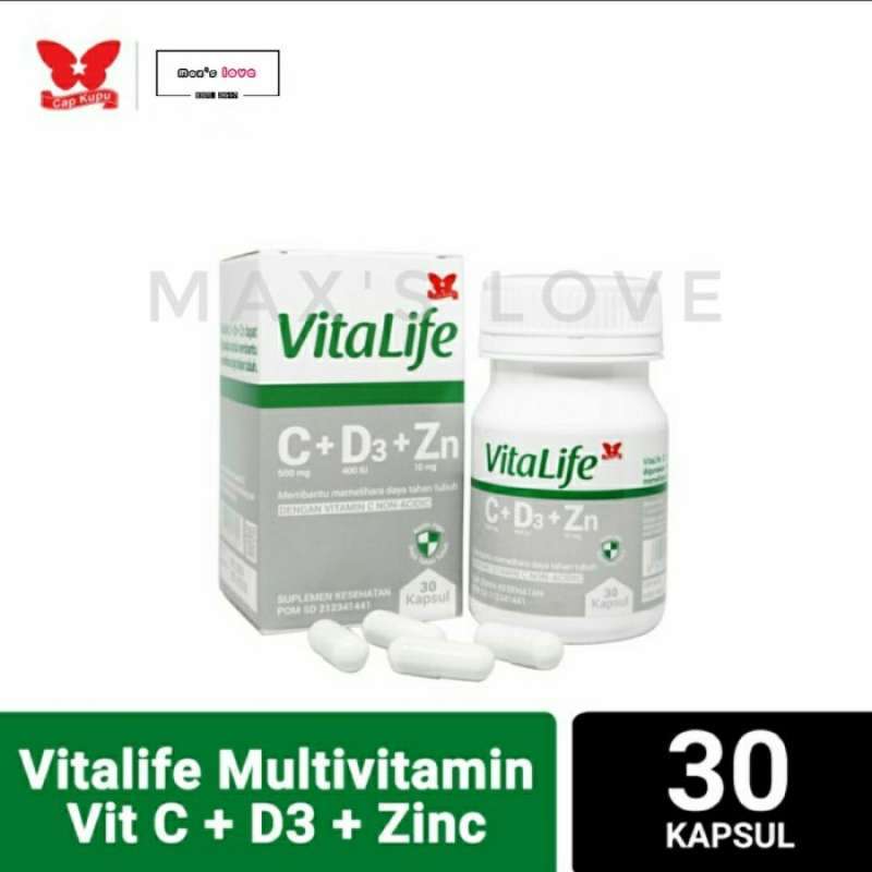 Jual Vitalife Multivitamin Multi Vitamin C D3 Zinc Picolinate Isi 30 ...