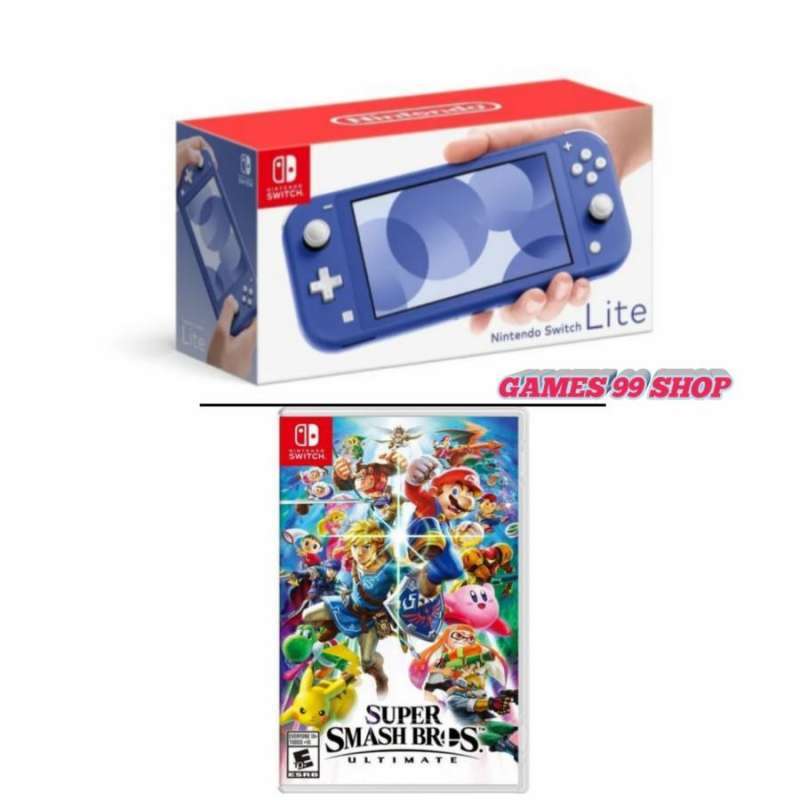 Jual Nintendo Switch Lite Blue + Super Smash Bros Ultimate di Seller ...