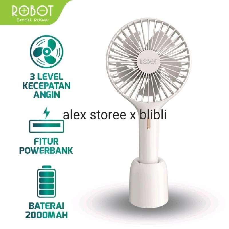 Jual Robot RT-BF17 Kipas Angin Mini Fan USB 2000mAh Hand Held Stand ...