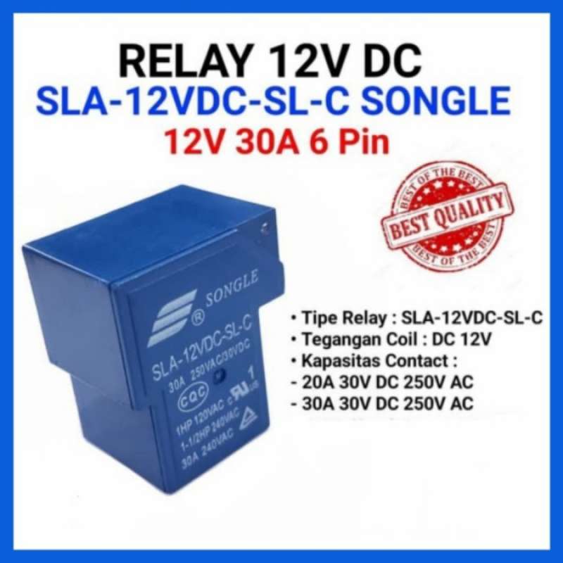 Jual RELAY 12VDC 30A 6 PIN SONGLE TIPE : SLA-12VDC-SL-C di Seller Toko ...