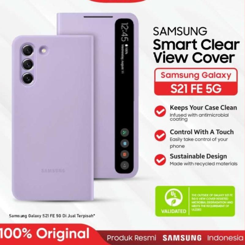 Promo Casing Samsung Galaxy S21 Fe Smart Clear View Cover Kesing Flip