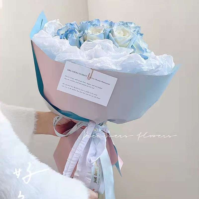 Jual {1 Pack} Korean Flower Wrapping Paper Gradient Color List ...