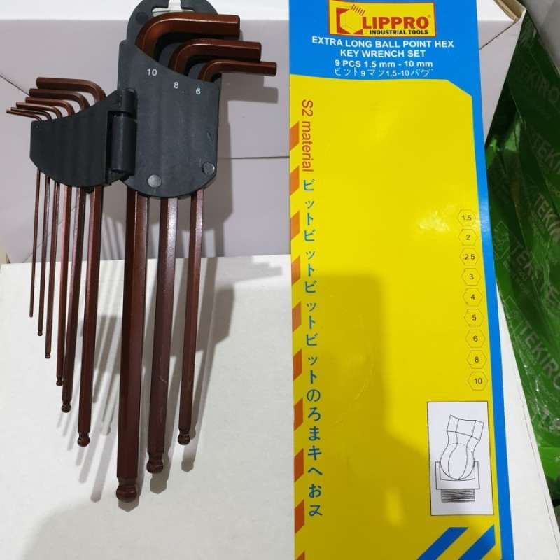 Promo LIPPRO KUNCI L SET BALLPOINT 9 PCS BALL POINT HEX KEY LIPRO 9PCS ...