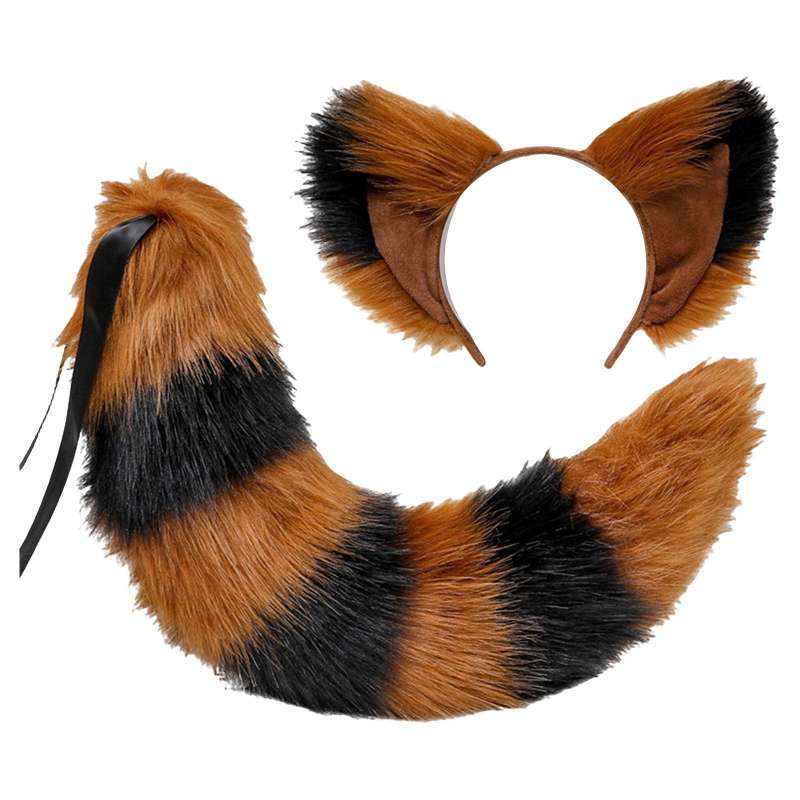Jual Long Fox Ears Tail Cosplay Costume Furry Children Fancy Part Dress ...