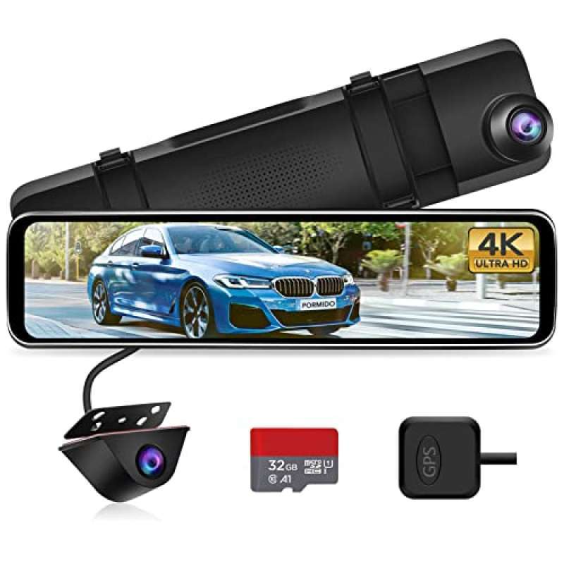 Promo PORMIDO 4K Mirror Dash Cam, Front and Rear View Mirror Camera 11 ...