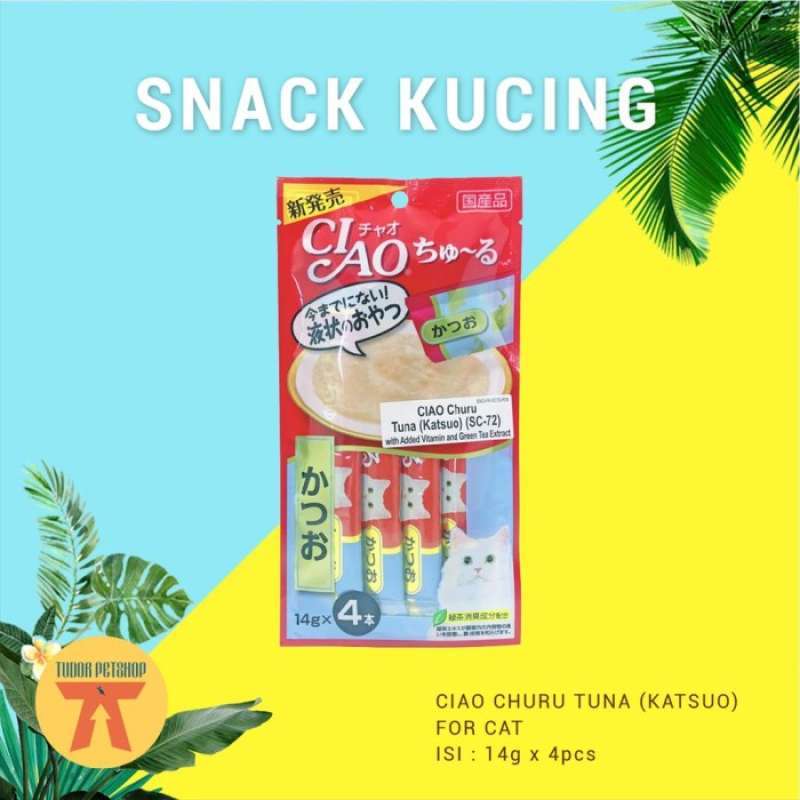 Promo SNACK KUCING CIAO CHURU TUNA KATSUO STICK ISI 4x14 gr - CATFOOD Diskon 43% di Seller Bora ...