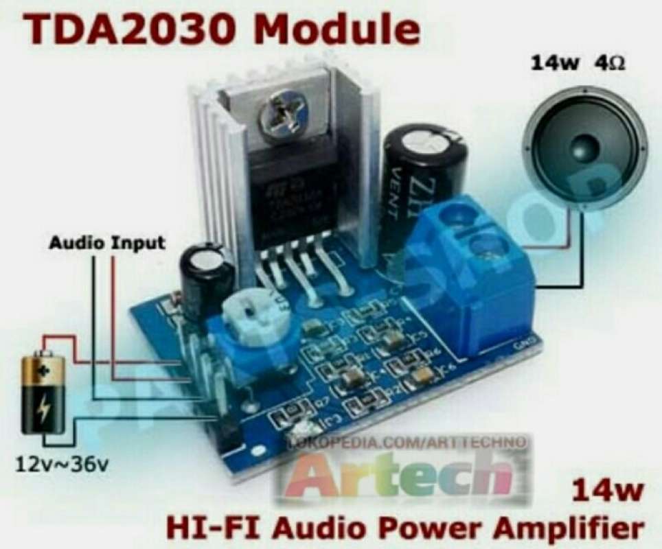 Promo TDA2030A TDA2030 14W Audio Power Amplifier 12~36v TDA 2030 Module ...