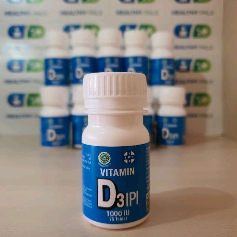 Jual IPI VITAMIN D3 1000iu 75 TABLET D3 IPI 1000iu 1 BOTOL ISI 75 ...